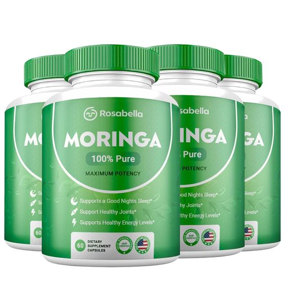 Cápsulas de Moringa em pó Rosabella Pure Ricas em Nutrientes x4 ...