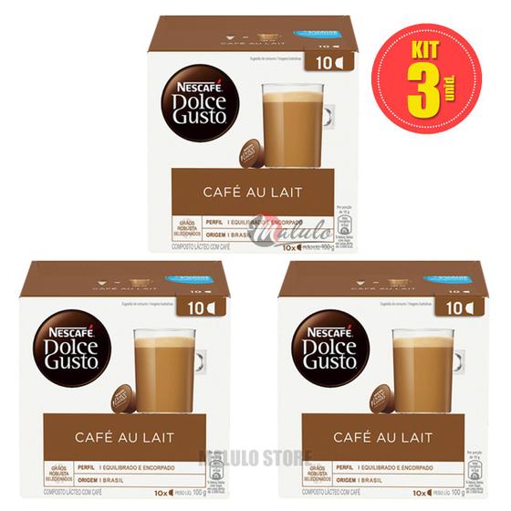 Cápsulas Dolce Gusto Café Au Lait Kit 3 Caixas - Nestlé - Cápsula de ...