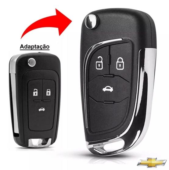 Carcaça Chave Canivete 3 Botão Gm Cruze Cobalt Sonic Prisma Onix Corsa ...