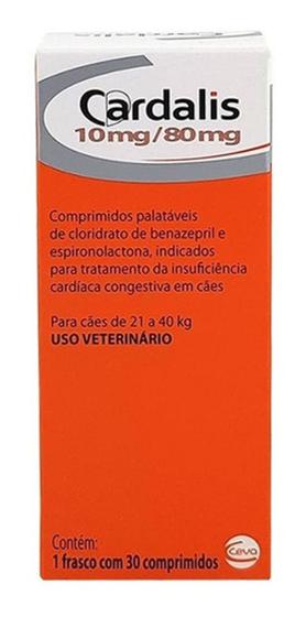Cardalis Para Cães 30 Cpd - 10mg/80mg Cães De 21 A 40kg - Agropet ...