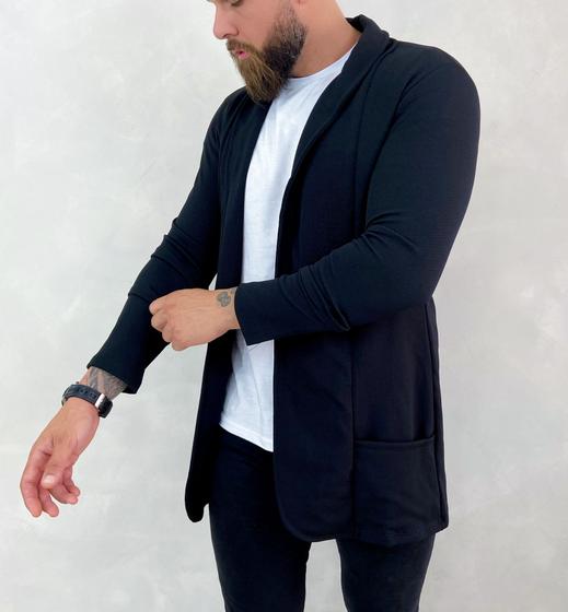 Cardigan Blazer Comprido Longo Masculino Casaco - Manuellas Modas ...
