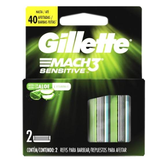 Carga Mach 3 Sensitive Com 2 Cartuchos - Gillette - Lâmina e Carga para ...