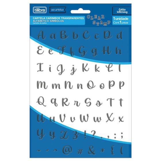 Carimbo Tilibra cartela transparentes alfabeto e símbolos - Carimbo ...