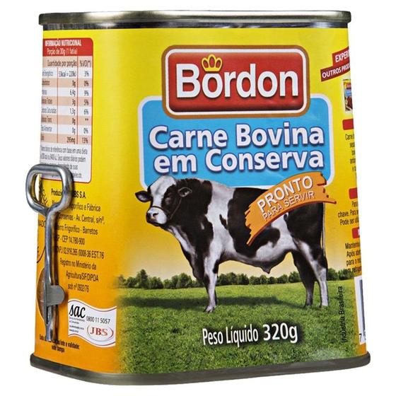 Carne Bovina Bordon em Conserva Lata 320g - Embalagem com 24 Unidades ...