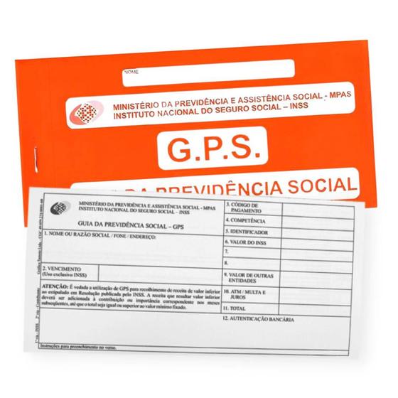 Carnê Guia Previdência Social GPS INSS 12 Formulários Carbonados em 2 ...