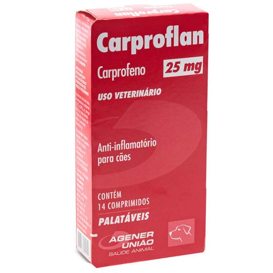 Carproflan 25mg com 14 Comprimidos - AGENER UNIAO - Anti-Inflamátório ...