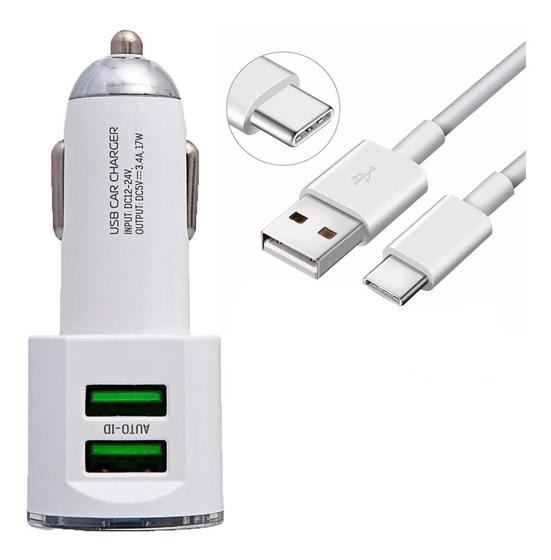 Carregador Celular Smartphone Veicular Carro Turbo 2usb Cabo - INOVA ...