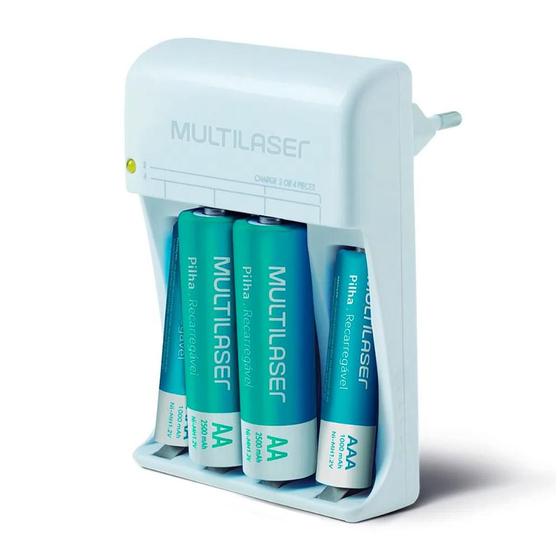 Carregador de Pilhas Multilaser AA e AAA - com 2 pilhas AA e AAA ...
