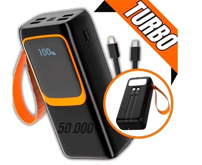 Carregador Turbo Portátil Power Bank 50.000mah 12 Cargas Digital - A ...