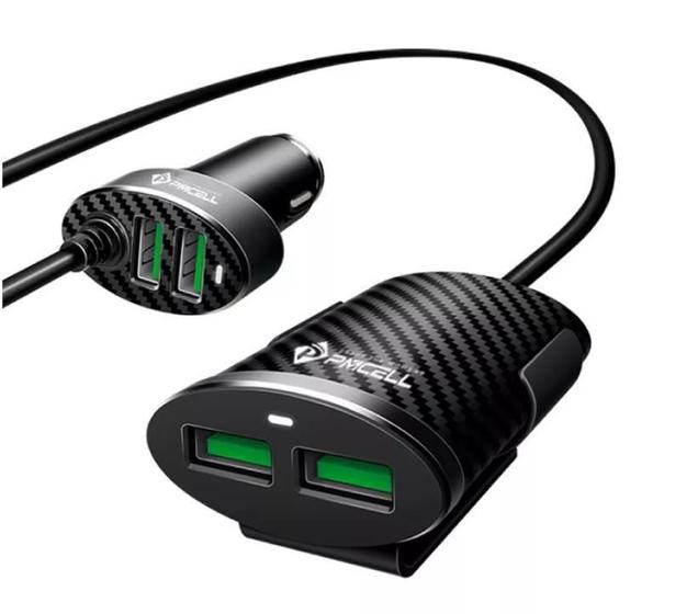 Carregador Veicular Com Extensor E 4 Entradas Usb - Js Technology ...