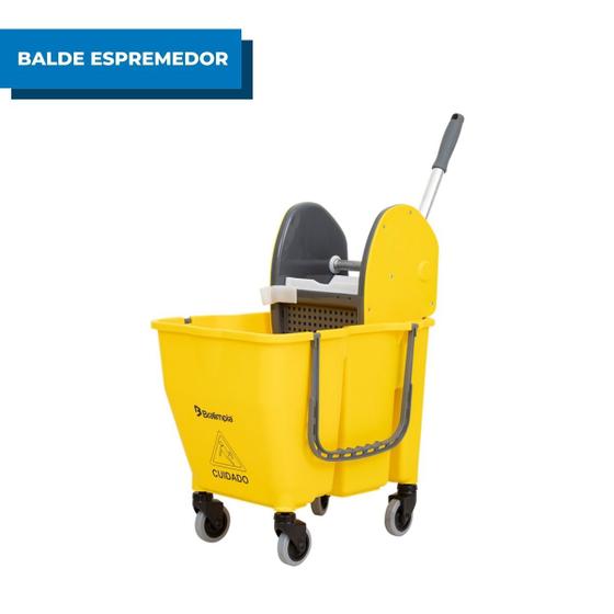 Carrinho Balde Mop Espremedor de Limpeza Doblô Amarelo 30l Bralimpia ...