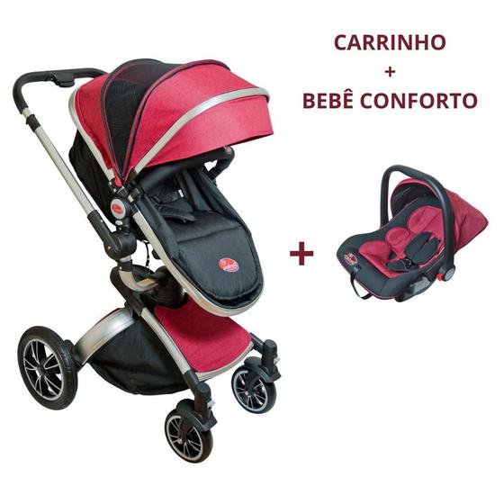 Carrinho de Bebê Multifuncional + Bebê Conforto Dardara Giro - Carrinho ...