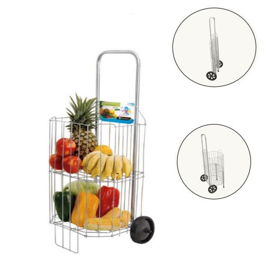 Carrinho De Feira Mão Dobrável Com Rodas Reforçado - Passerini ...