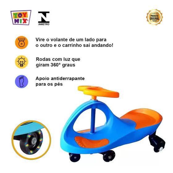 Carrinho de Rolimã Infantil Ginga Car Movimento Manual Azul - Toy Mix ...