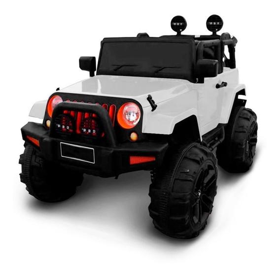 Carrinho Elétrico Infantil Jipe 12v Com Controle Usb Som Mp3 Branco ...