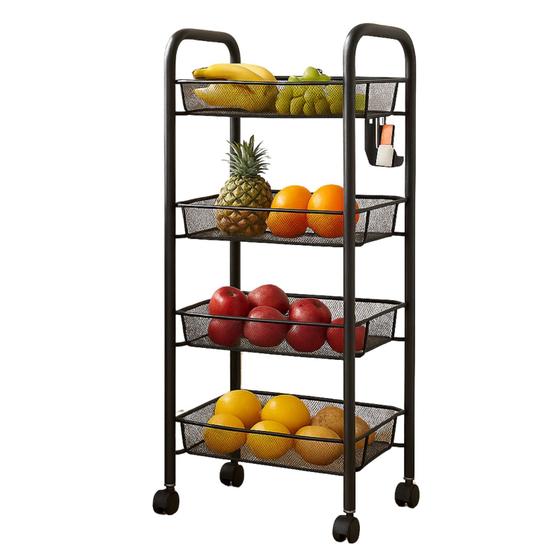 Carrinho Fruteira de Cozinha, organizador rodinhas 3 andares - Global Compras - Fruteira de Chão ...