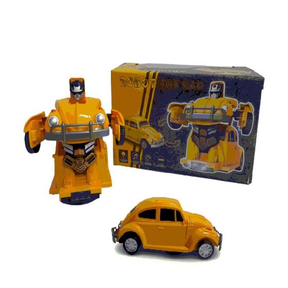Carrinho fusca vira robo transformers carro robocar com som e luz ...
