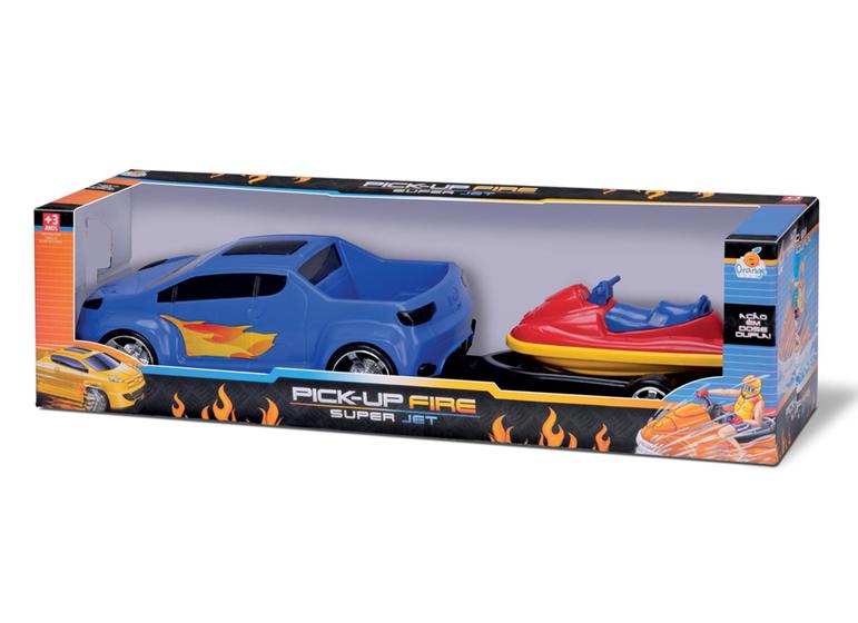 CARRINHO PICK-UP FIRE SUPER JET - carrinho com jet ski ORANGE TOYS ...