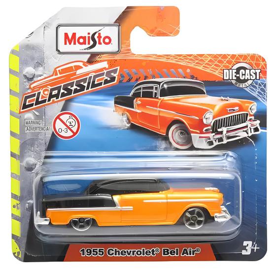 Carro Carrinho Miniatura Coleção Chevrolett Bel Air 1955 Laranja Escala ...
