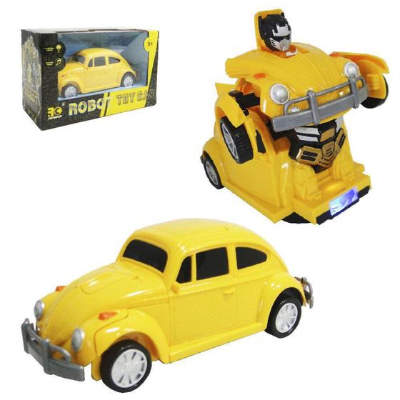 Carro fusca bate e volta transformer robo com som e luz a pilha na ...