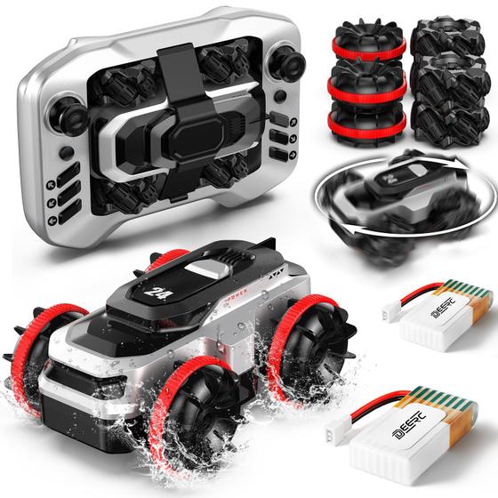 Carro RC DEERC Amphibious Mini 4WD Cybertruck para crianças de 4 a 12 ...