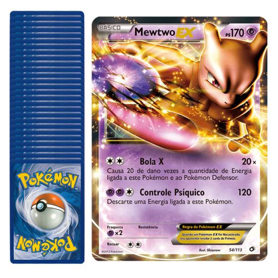 Carta Pokémon Jumbo Brilhante Mewtwo EX Foil D - Deck de Cartas ...