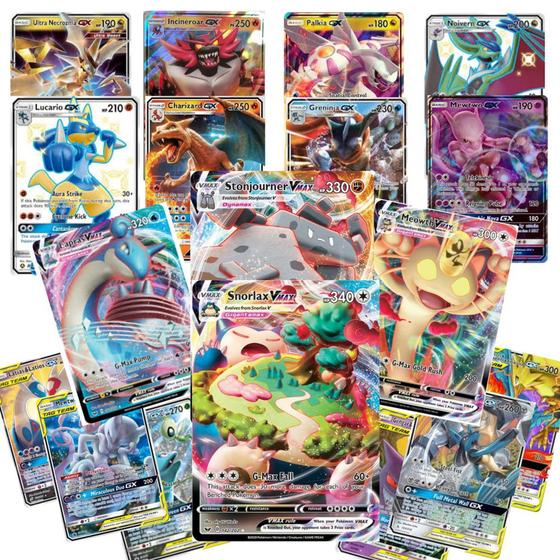 Carta Pokémon VMAX Kit com 100 unidades em Português Takara Tomy - Deck ...