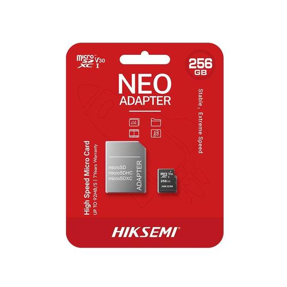 Cartão de Memória microSD Hiksemi NEO HS-TF-C1, 256GB, MicroSDXC + Adaptador - HS-TF-C1/256G ...