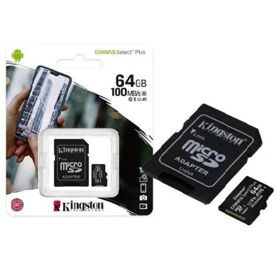 Cartao de memoria sd kingston canvas select plus class 10uhsi 64gb micro+adaptador sdcs264gb ...