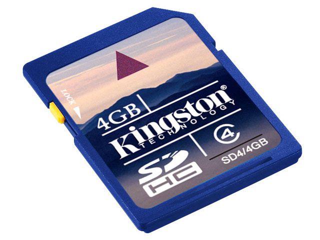 Cartão de Memória SDHC 4GB - Kingston 4GB SD4/4GB - Cartão de Memória ...