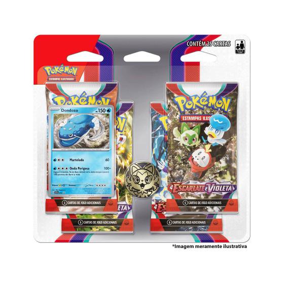 Cartas Pokémon Blister Quádruplo Dondozo C 25 Cartas Copag Deck De
