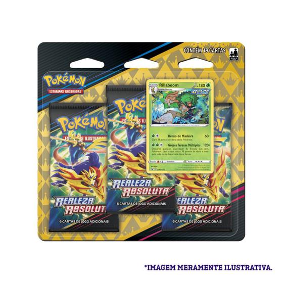Cartas Pokémon Blister Triplo Realeza Absoluta Rilaboom - Copag - Deck ...