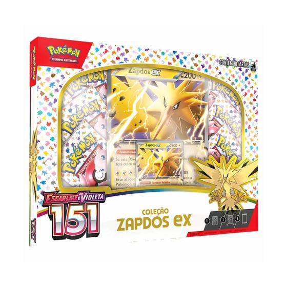 Cartas Pokémon Box Coleção Especial 151 Zapdos Ex - Copag - Deck de ...