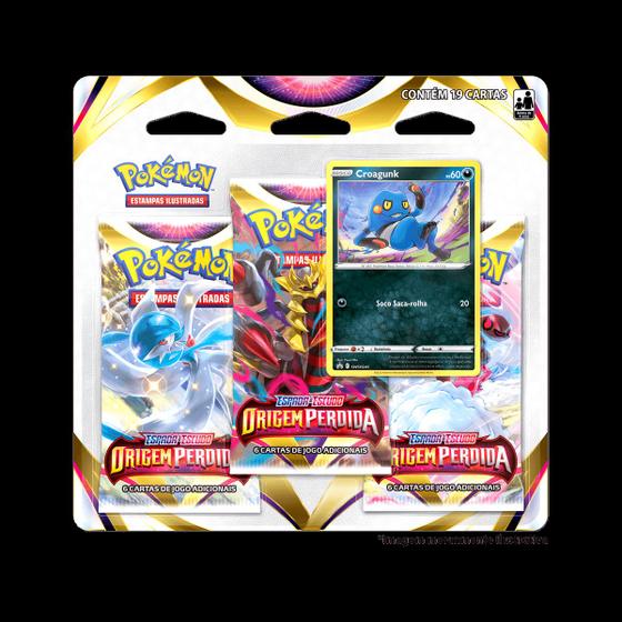 Cartas Pokémon Triple Pack Espada Escudo 11 Croagunk - Copag - Deck de ...
