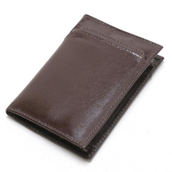 Carteira em Couro Hylana Lisa com 6 Porta Catões Forrada e Feita a Mão ...