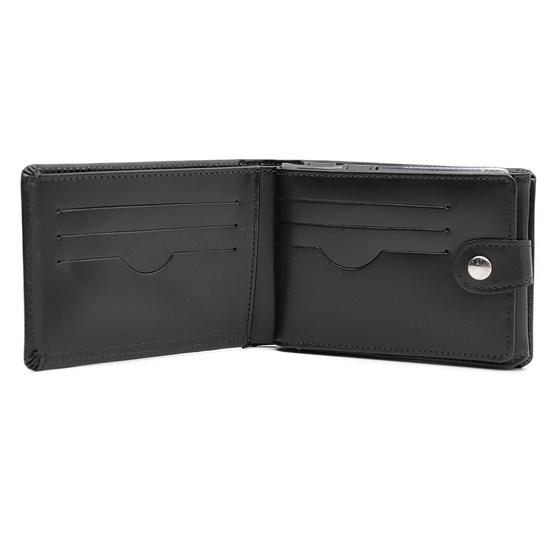 Carteira Masculina Couro Preta Porta Documento Porta Cheque - Jalad ...