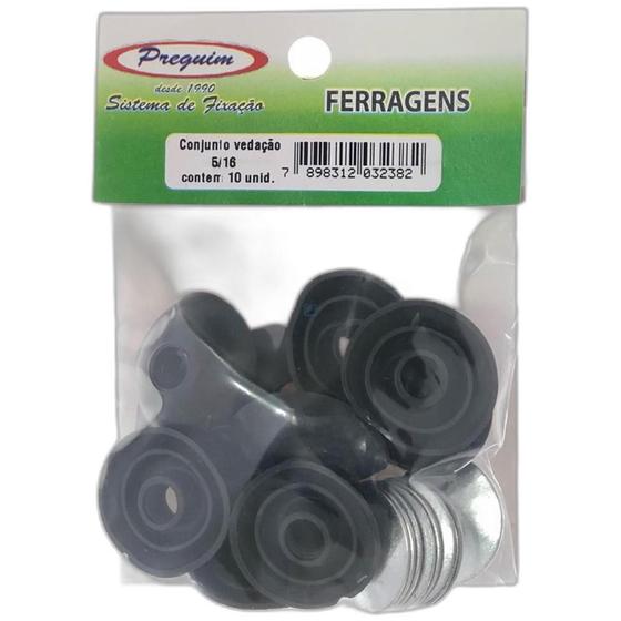 Cartela Arruela Para Telha Preguim Conjunto De Vedacao Pvc/chapa 5/16 ...