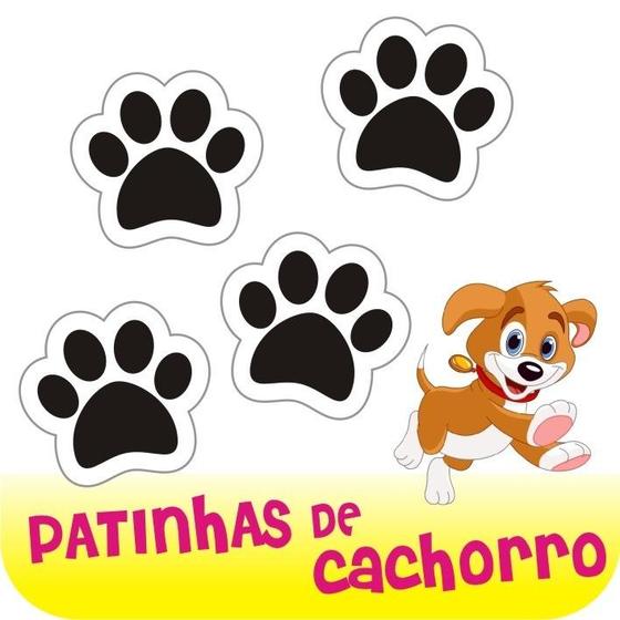 Cartela com 24 Adesivos - Patinhas De Cachorro - Pegadas Em Vinil ...