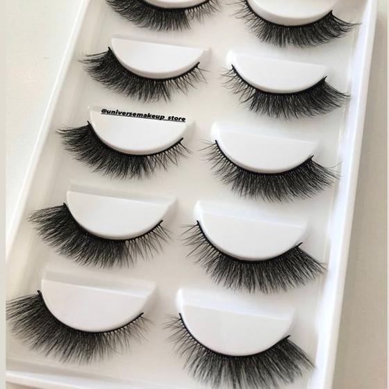 Cartela De Cílios Postiços 5 Pares 3D Fox Eyes - Cílios das Divas ...