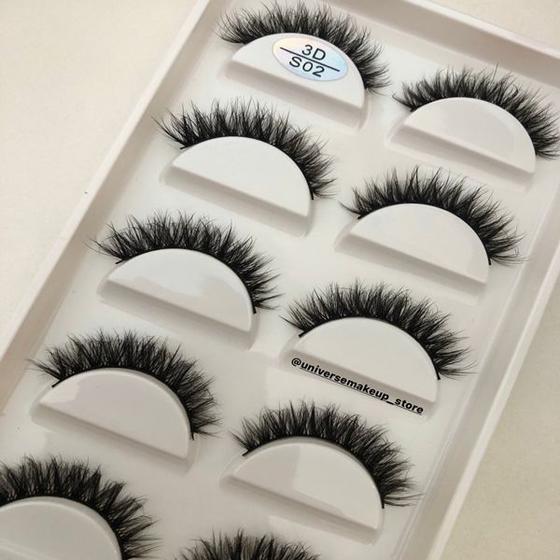 Cartela De Cílios Postiços 5 Pares 3D S02 - Cílios das Divas - Cílios ...