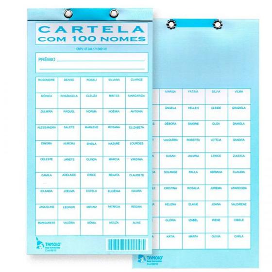 Cartela de rifa 100 nomes tamoio - SÃO DOMINGOS - Cartela de Bingo - Magazine Luiza