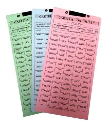 Cartela De Rifa 200 Nomes Unidade - cartela da sorte - Rifa - Magazine Luiza