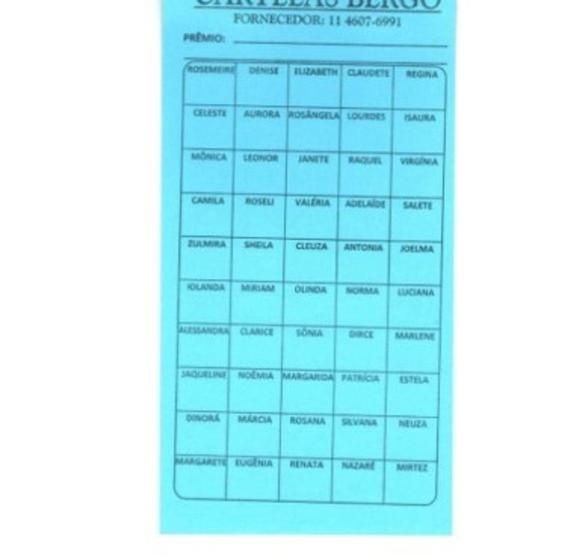 Cartela de rifa com 50 nomes - cartela da sorte - Cartela de Bingo - Magazine Luiza