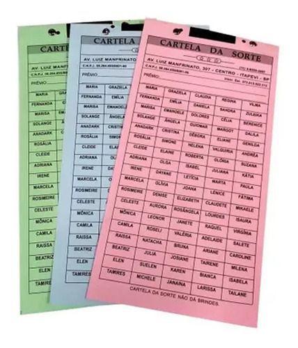 Cartela De Rifa Com 50 Nomes Pacote Com 50 Cartelas - Tutti Store - Cartela de Bingo - Magazine ...
