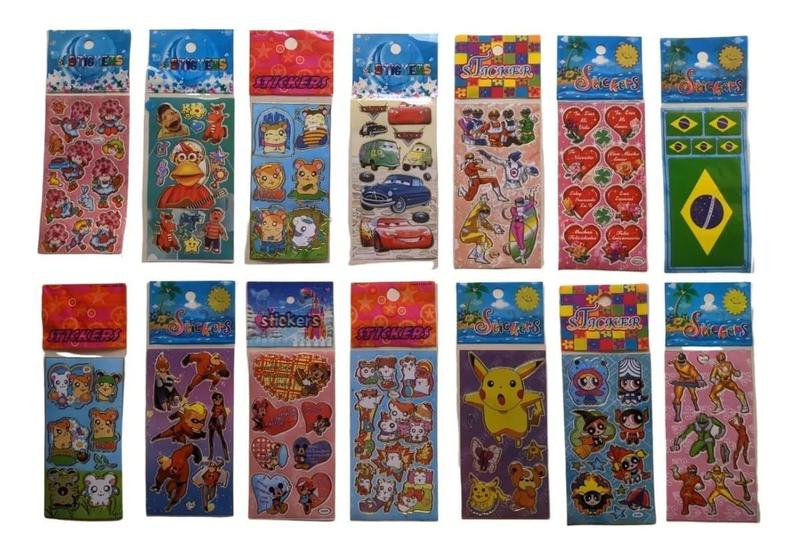 Cartelas Adesivo Infantil Sticker - Temas Variados - spezialle ...