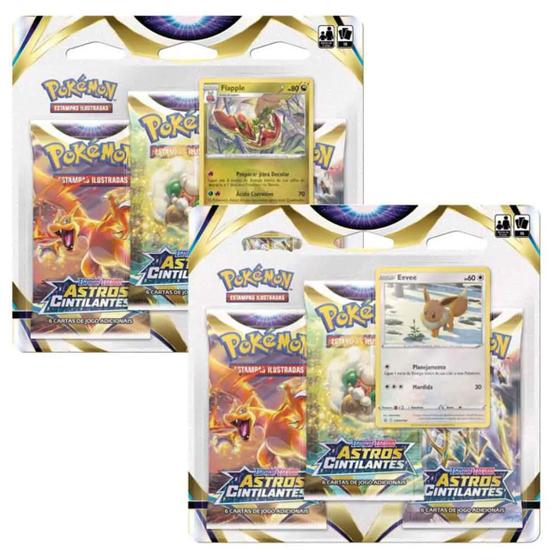 Cartinha Pokémon Blisters Astros Cintilantes Eevee Flapple - Copag ...