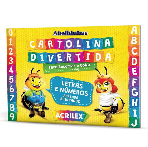 Cartolina Divertida Acrilex Para Recortar e Colar Letras e Números ...