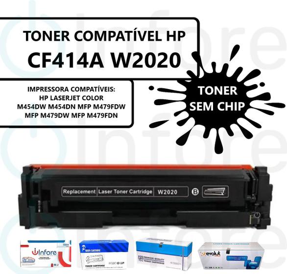 Cartucho de Toner Cf414a W2020 Bk P/ M454DN M454DW MFP M479FDW M479FDN ...
