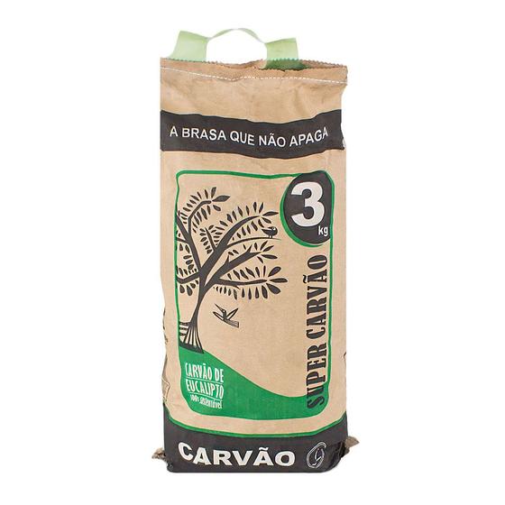 Carvão Vegetal Super Carvão com 3kg - Carvão para Churrasco - Magazine ...