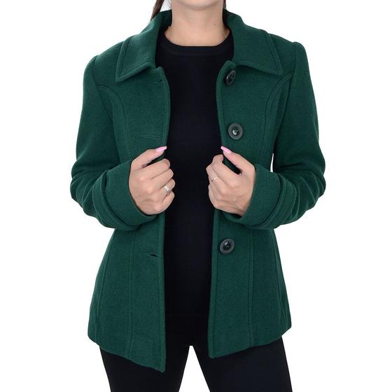 Casaco Feminino Peleteria Cordeiro Caban Slim Verde - 707230 - Casaco ...
